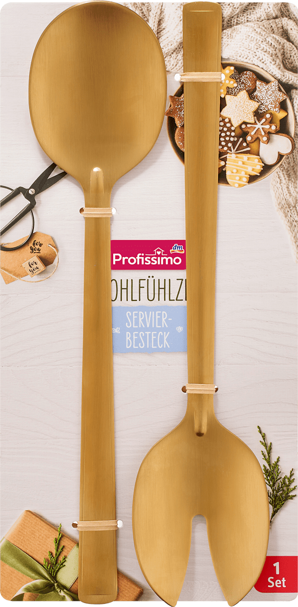 Profissimo Servierbesteck 2-teilig Edelstahl in gold, 1 St dauerhaft ...