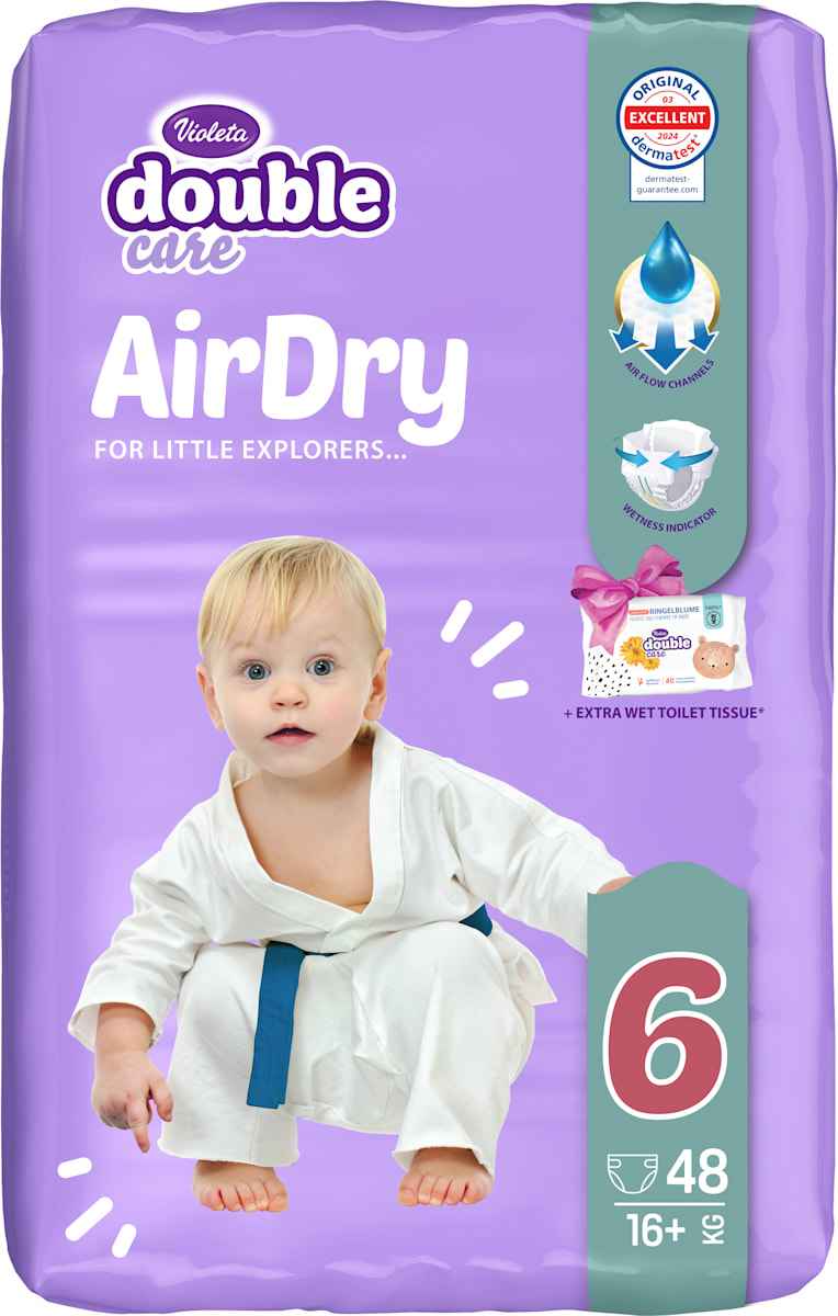 Violeta double care pelene AirDry, veličina 6 (16+ kg), 48 kom | dm.rs