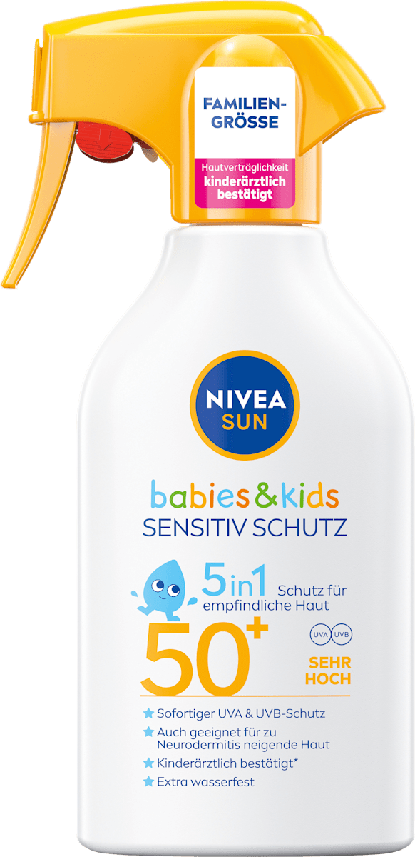 NIVEA SUN Sonnenspray Babies & Kids sensitiv LSF 50+, 270 ml dauerhaft ...