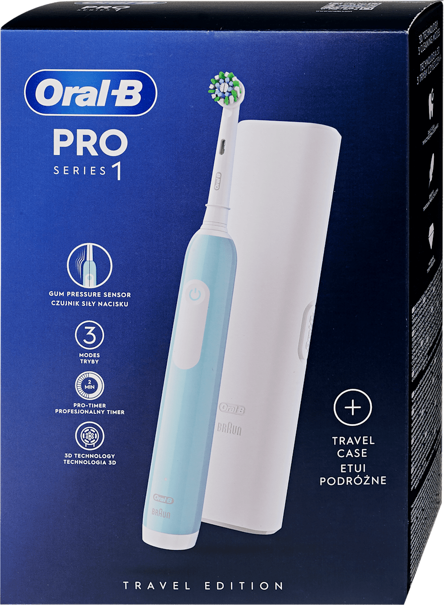 Oral-B Elektromos fogkefe Pro Series 1, kék, tokkal, 1 db | dm.hu