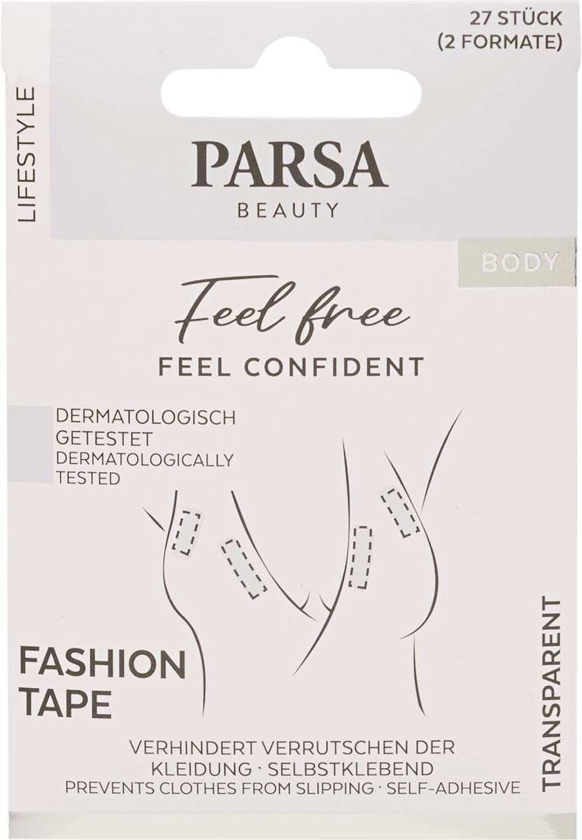 PARSA BEAUTY Öntapadó szövetszalag testre. átlátszó, 27 db | dm.hu