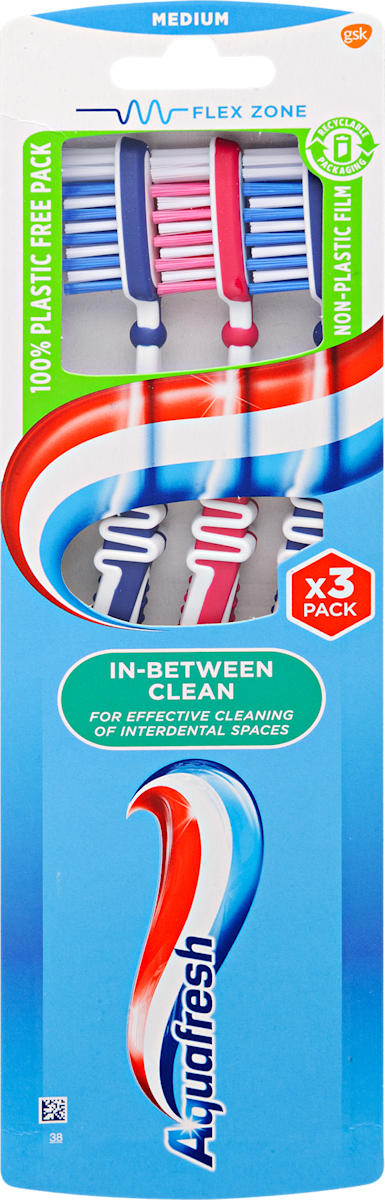 Aquafresh Fogkefe in-between clean medium, 3 db | dm.hu