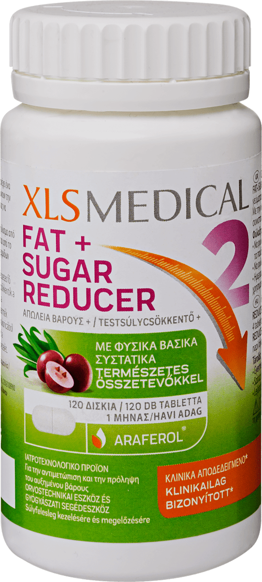 XLS MEDICAL Fat&Sugar Reducer testsúlycsökkentő tabletta, 120 db | dm.hu
