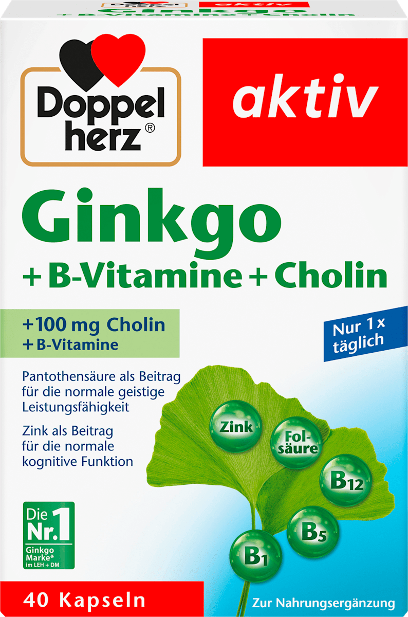 Doppelherz Ginkgo + B-Vitamine + Cholin Kapseln 40 St, 22,4 g dauerhaft günstig online kaufen ...