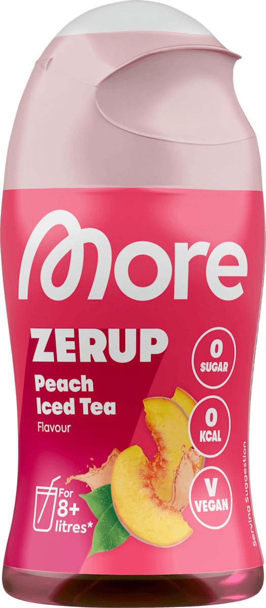 More Nutrition Sirup Peach Iced Tea Geschmack, vegan, 65 ml dauerhaft ...
