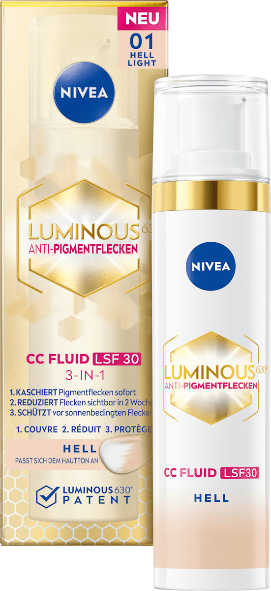 NIVEA CC Creme Luminous 630 Getöntes Fluid Hell LSF 30, 40 ml dauerhaft ...