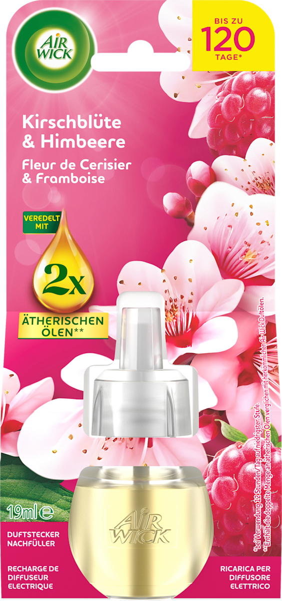 AirWick Lufterfrischer Duftstecker Kirschblüte & Himbeere Nachfüllpack, 19 ml dauerhaft günstig ...