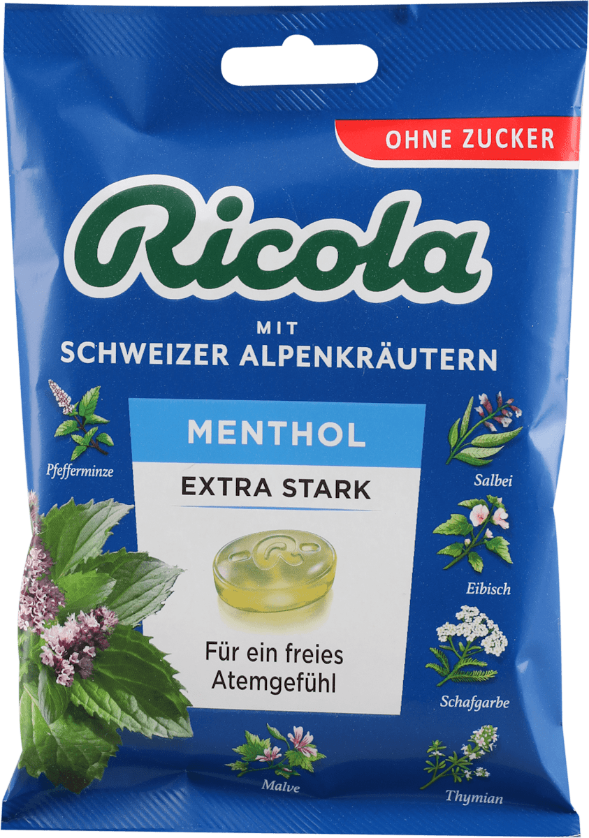 Ricola MENTOL EXTRA tvrde bombone, 75 g | dm.rs