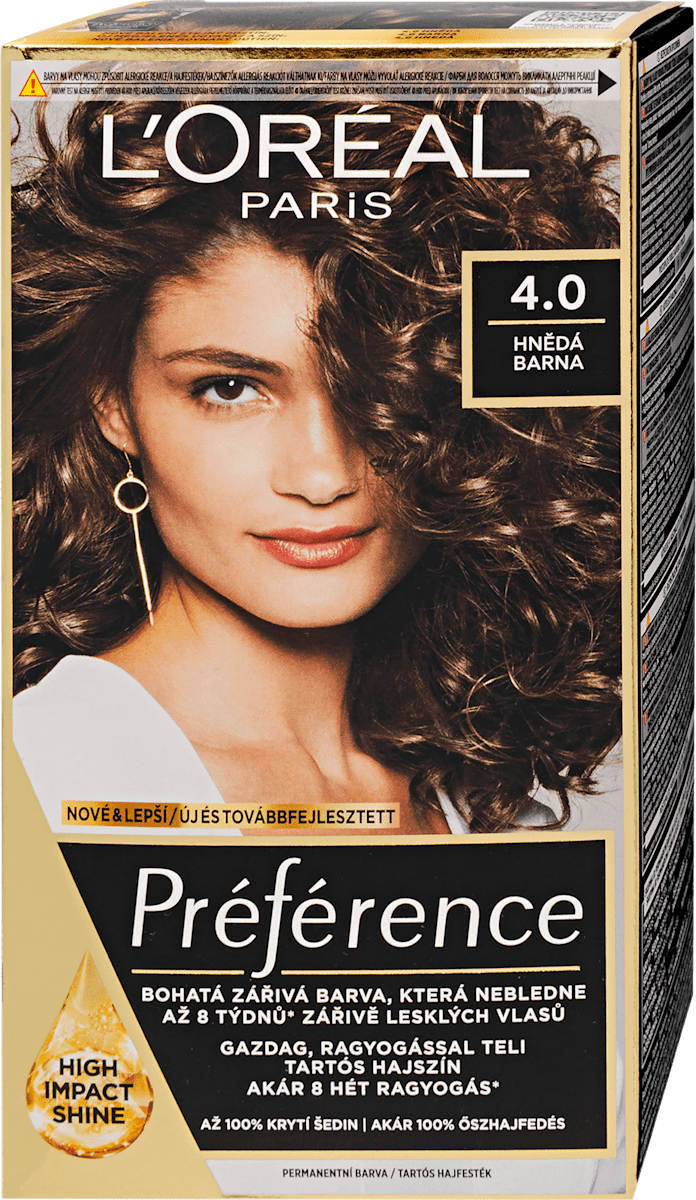L'ORÉAL PARiS PRÉFÉRENCE Tartós hajfesték, barna 4.0 | dm.hu