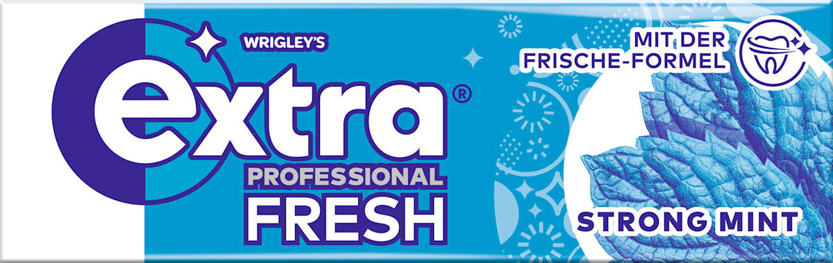 EXTRA Kaugummi, Extra Professional Fresh, Strong Mint, zuckerfrei, 10 ...