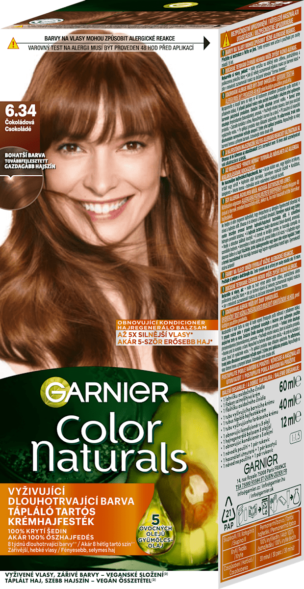 GARNIER Color naturals barva na vlasy 6.34 čokoládová, 1 ks | dm.cz