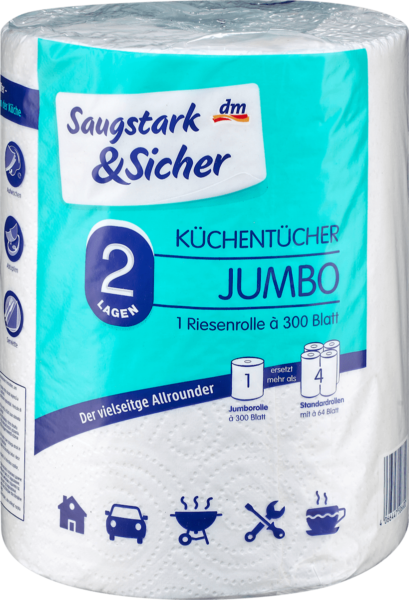 Saugstark&Sicher Jumbo papirni ubrusi, 2-slojni, 1x300 listića, 1 kom ...