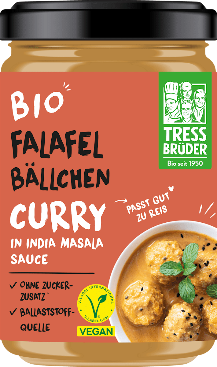 TRESSBRÜDER Falafelbällchen Curry India Masala Sauce, 375 g dauerhaft ...
