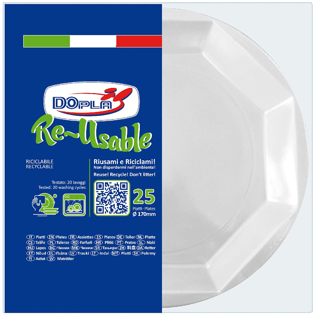 DOPLA Re-usable Piatti dessert, 25 pz | dm Italia