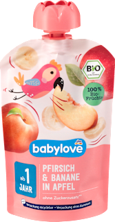 babylove Quetschie Apfel & Mango in Pfirsich mit Hafer ab 1 Jahr, 100 g dauerhaft günstig online ...