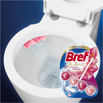 Bref WC blok DeLuxe Delicate Magnolia 3x50 g, 150 g | dm.cz