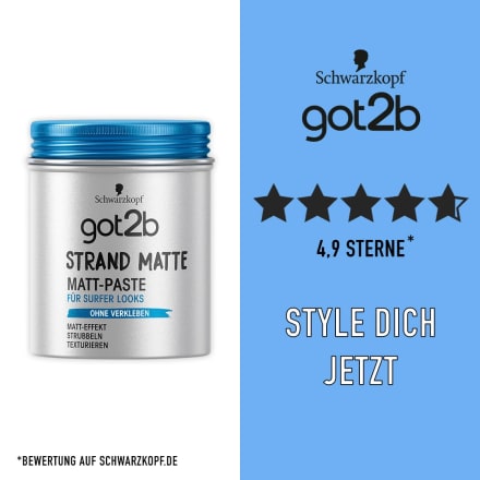 Schwarzkopf got2b Matt-Paste strand matte, 100 ml dauerhaft günstig ...