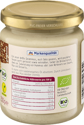 dmBio Tahini pasta od susama, 250 g povoljna online kupovina | dm.rs