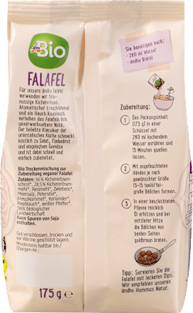 dmBio Backmischung Falafel, glutenfrei, 175 g dauerhaft günstig online ...