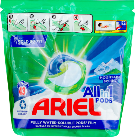 ARIEL MOUNTAIN SPRING kapsule za veš All in One, 43 kom povoljna online ...