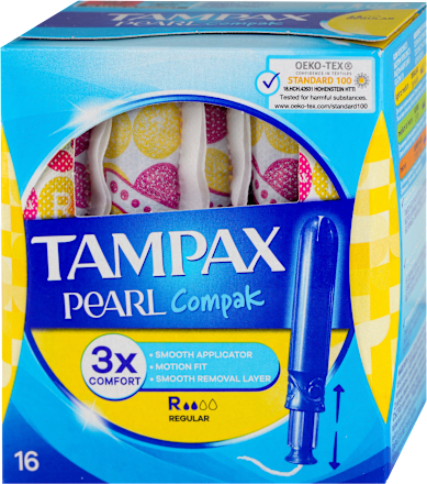 Tampax Тампони с апликатор Pearl Compak Regular, 16 бр. Пазарувай ...