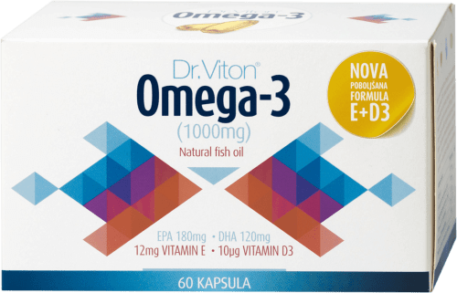 Dr.Viton Omega-3 (1000 mg) - prirodno riblje ulje: 12mg Vitamin E ...