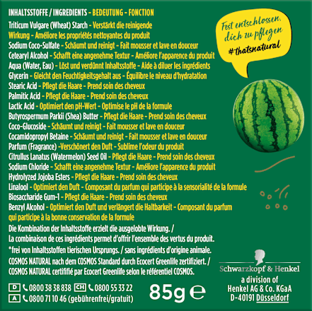 Nature Box Festes Shampoo mit kaltgepresstem Melonen-Öl, 85 g dauerhaft ...