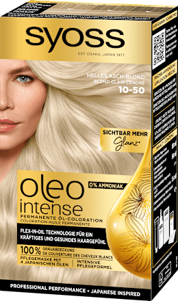 Syoss Oleo Intense Haarfarbe Smoky Blondes 10-50 Helles Asch-Blond, 1 ...