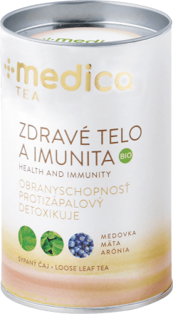 medica TEA Bio sypaný čaj Zdravé telo a imunita medovka, mäta a arónia ...