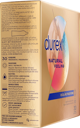 Durex Kondome Natural Feeling, latexfrei, Breite 56mm, 30 St dauerhaft günstig online kaufen | dm.de