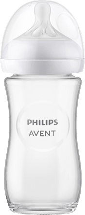 Philips AVENT Babyflasche aus Glas Natural Response weiß, von Geburt an, 240ml, 1 St dauerhaft ...