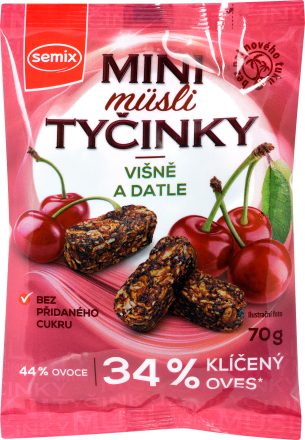 Semix mini müsli tyčinky Višně a Datle, 70 g | dm.cz