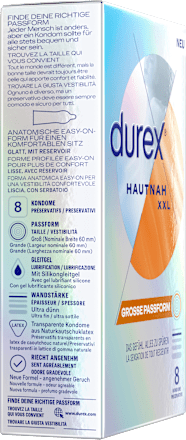 Durex Kondome Hautnah XXL, Breite 60mm, 8 St dauerhaft günstig online kaufen | dm.de