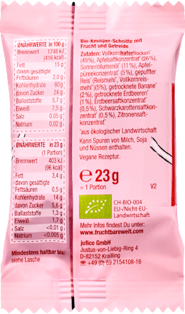 FruchtBar Kindersnack Knusper-Schnitte Erdbeere-Banane, ab 1 Jahr (3x23 ...