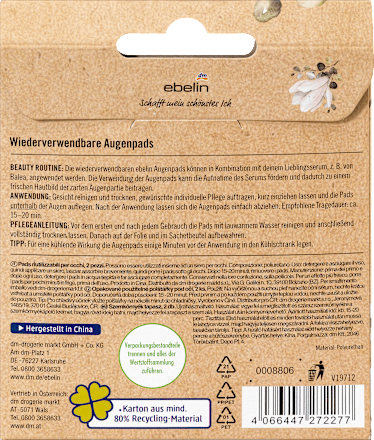 ebelin Wiederverwendbare Augenpads (1 Paar), 2 St dauerhaft günstig online kaufen | dm.de