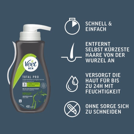 Veet MEN Haarentfernungscreme Sensitive, 400 ml dauerhaft günstig ...