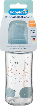 babylove Babyflasche Weithals aus Glas, Blau , von Geburt an, 240ml, 1 St dauerhaft günstig ...