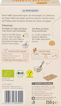 dmBio Speisestärke, reine Maisstärke, 250 g dauerhaft günstig online ...