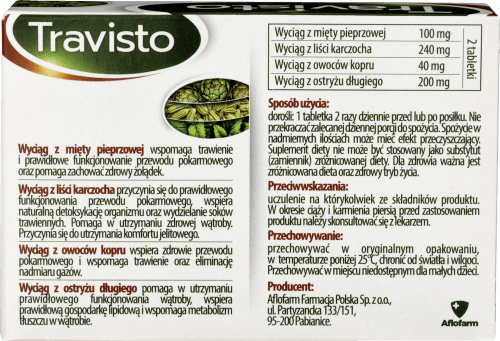 TRAVISTO Suplement diety wspomagający trawienie, tabletki, 30 szt ...