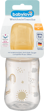 babylove Babyflasche Weithals, gelb, von Geburt an, 280 ml, 1 St dauerhaft günstig online kaufen ...