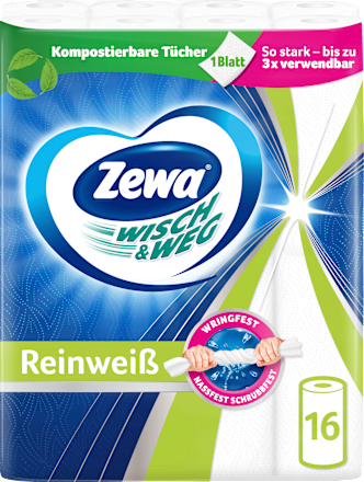 Zewa Küchenrolle Wisch&Weg Reinweiss (16x45 Blatt), 16 St dauerhaft ...