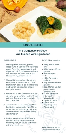 Dinkel Max Nudeln, Drelli aus Dinkel, 500 g dauerhaft günstig online ...