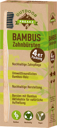 Outdoor Freakz Zahnbürste Bambus mittel (4er Packung), 4 St dauerhaft ...