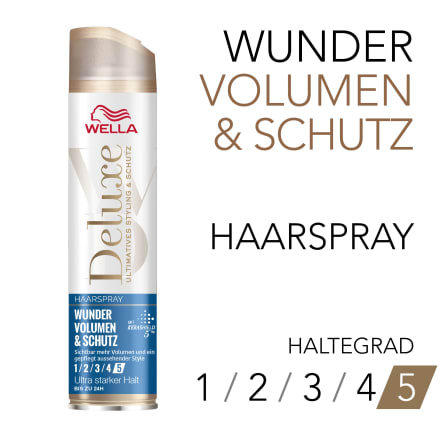 WELLA Deluxe Haarspray Wunder Volumen & Schutz, Ultra starker Halt, 250 ...