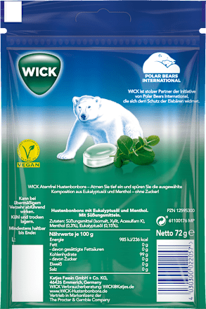 Wick Bonbons Atemfrei mit Menthol zuckerfrei, 72 g dm Dauerpreis ...