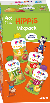 Hipp Quetschie Hippis Mix-Pack ab 1 Jahr (4x100 g), 400 g dauerhaft günstig online kaufen | dm.de
