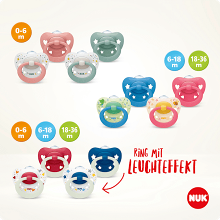 NUK Schnuller Signature Silikon, rosa, 0-6 Monate, 2 St dauerhaft günstig online kaufen | dm.de