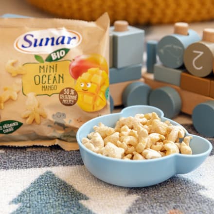 Sunar BIO dětské křupky mini oceán s příchutí mango, 18 g | dm.cz