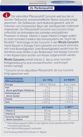 Mivolis Curcumin Liquid Kapseln 30 St., 19 g dauerhaft günstig online ...
