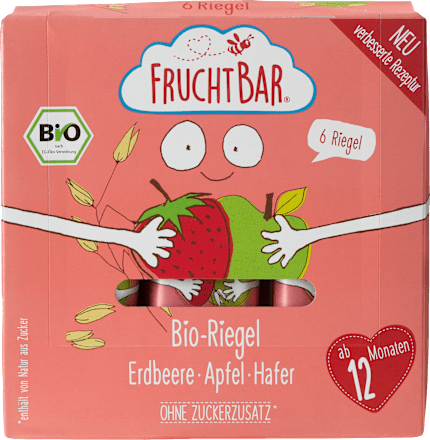 FruchtBar Fruchtriegel mit Getreide Erdbeere, Apfel, Hafer ab 12 ...